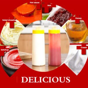 6-pack Porous Squeeze Bottles, Resin Condiment Squeeze Bottle Refillable Condiment Container for Ketchup Jam Mayonnaise BBQ Sauce