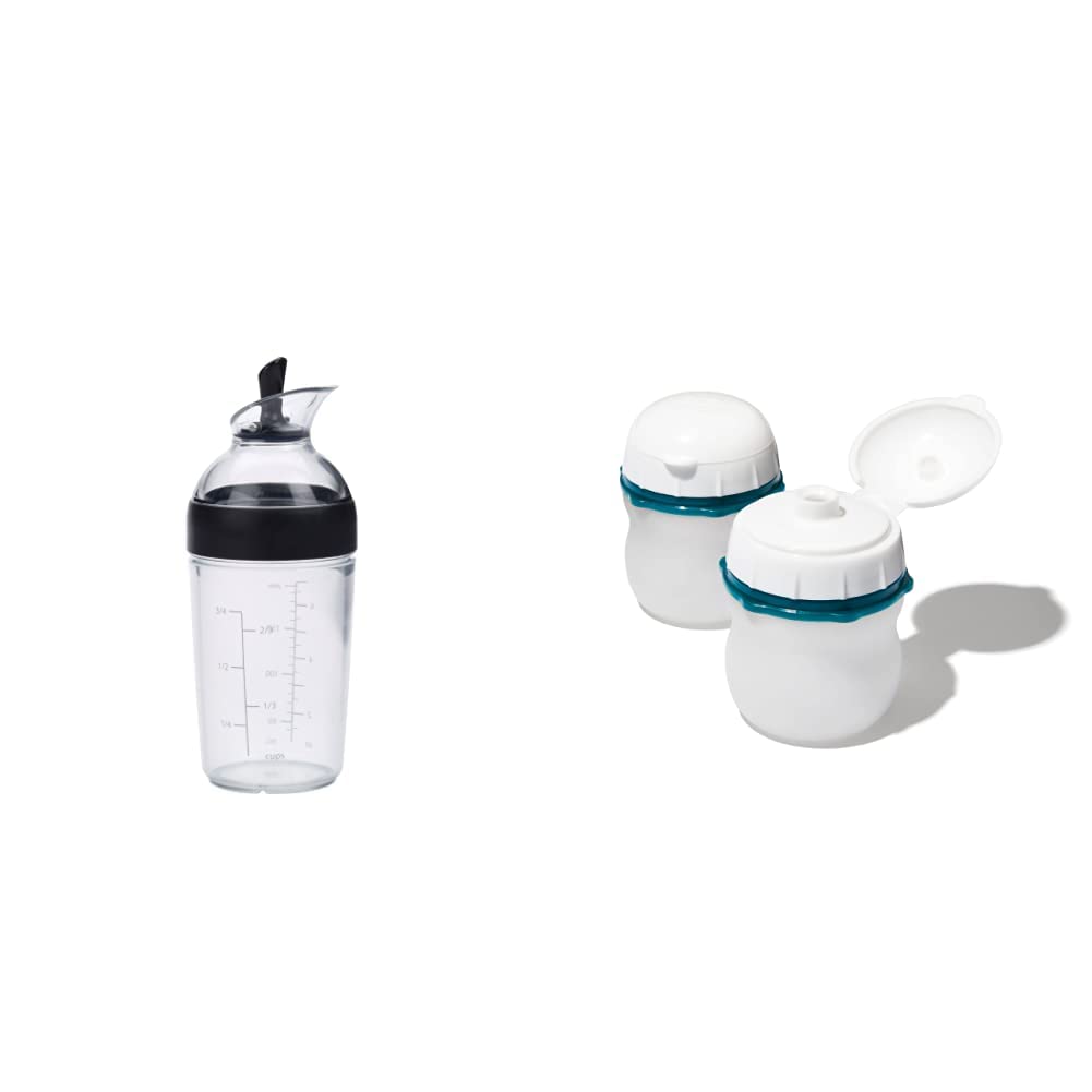 OXO Good Grips Little Salad Dressing Shaker + OXO Good Grips Prep & Go Leakproof Silicone Squeeze Bottle