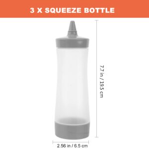 Hemoton Clear Squeeze Bottle 3pcs Squeeze Bottles Salad Child Small Tools Ketchup Bottles Squeeze