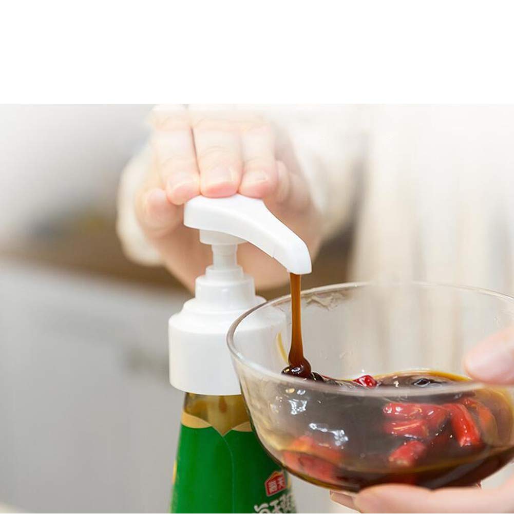 VOVCIG Syrup Bottle Nozzle, Pressure Oil Sprayer, Household Pump Push-type, Sauce Plastic Pump - with Long Dip Tubes - for Oyster Oil Jam Ketchup Bottles -Type