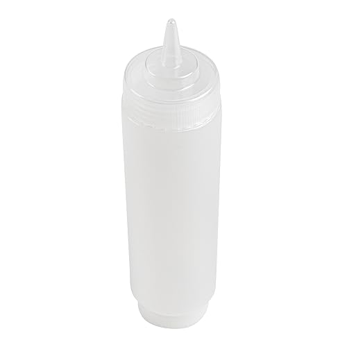 Restaurantware 16oz. Clear FIFO Plastic Squeeze Bottle with Refill Lid and Precision Dispensing Tip - First In First Out - Perfect for Restaurants Catering and Food Trucks - 1ct box