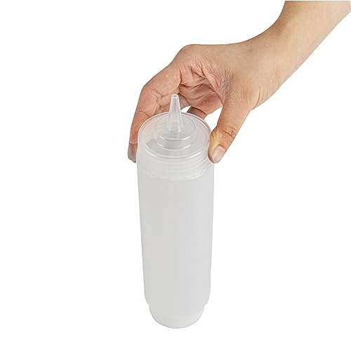 Restaurantware 16oz. Clear FIFO Plastic Squeeze Bottle with Refill Lid and Precision Dispensing Tip - First In First Out - Perfect for Restaurants Catering and Food Trucks - 1ct box