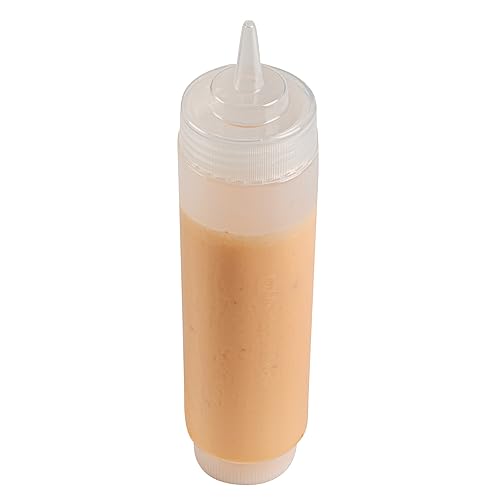 Restaurantware 16oz. Clear FIFO Plastic Squeeze Bottle with Refill Lid and Precision Dispensing Tip - First In First Out - Perfect for Restaurants Catering and Food Trucks - 1ct box