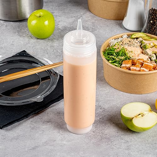 Restaurantware 16oz. Clear FIFO Plastic Squeeze Bottle with Refill Lid and Precision Dispensing Tip - First In First Out - Perfect for Restaurants Catering and Food Trucks - 1ct box