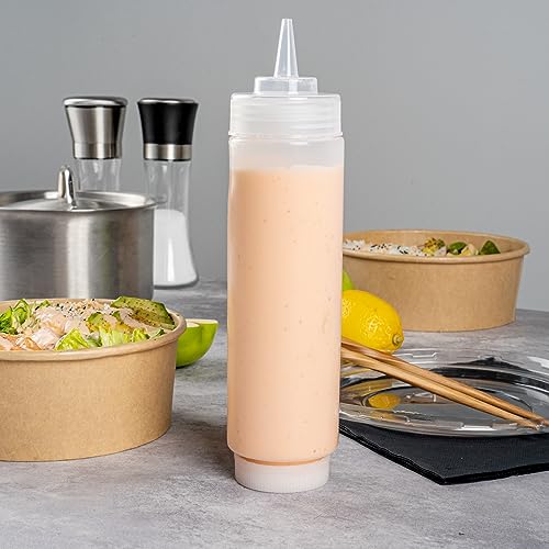 Restaurantware 16oz. Clear FIFO Plastic Squeeze Bottle with Refill Lid and Precision Dispensing Tip - First In First Out - Perfect for Restaurants Catering and Food Trucks - 1ct box