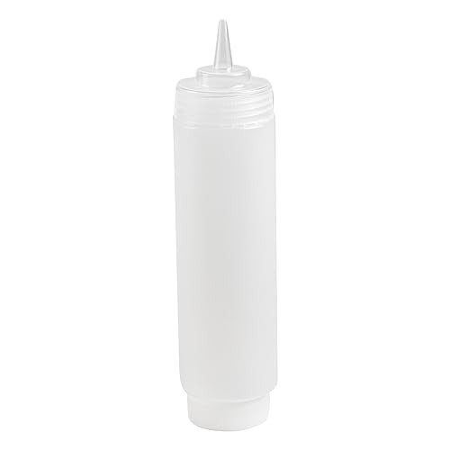 Restaurantware 16oz. Clear FIFO Plastic Squeeze Bottle with Refill Lid and Precision Dispensing Tip - First In First Out - Perfect for Restaurants Catering and Food Trucks - 1ct box