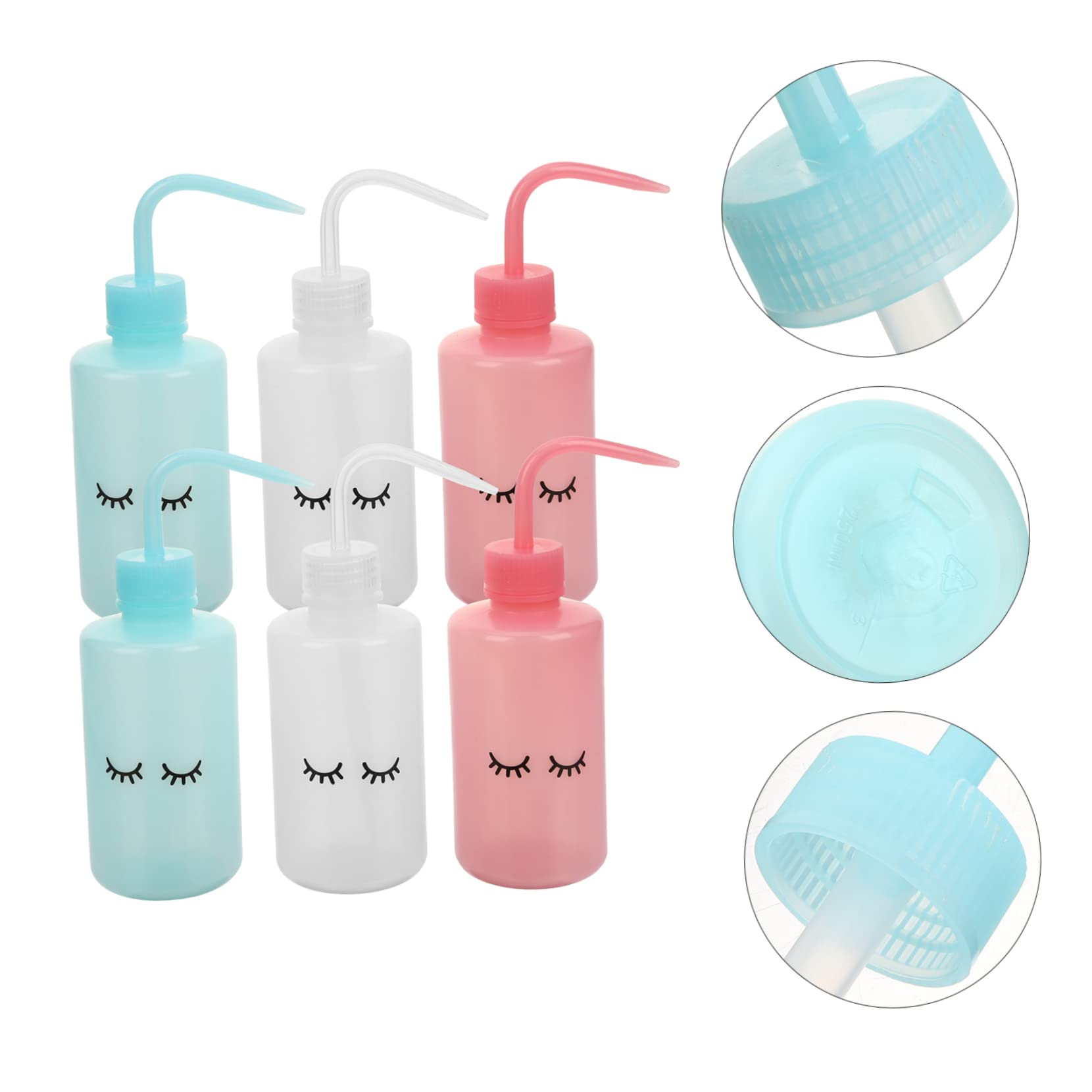 Baluue 30 Pcs Curved Mouth Kettle Squirt Water Bottle Eyelash Washing Bottle Watering Squeeze Bottle Lash Bottle Eyelash Water Bottle for Extensions Economical Wash Bottle Plastic