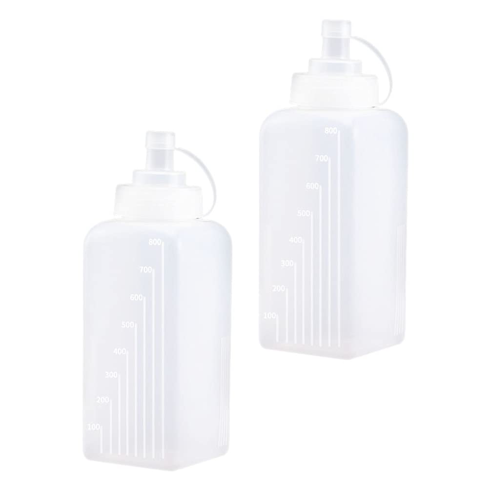 DOITOOL 2pcs Squeeze Sauce Bottle Cooking Squeeze Bottle Squeeze Squirt Bottle Sauce Squirt Bottles Sauce Squeeze Bottles Honey Squeeze Bottle Mustard Bottle or Travel Liquid Syrup White