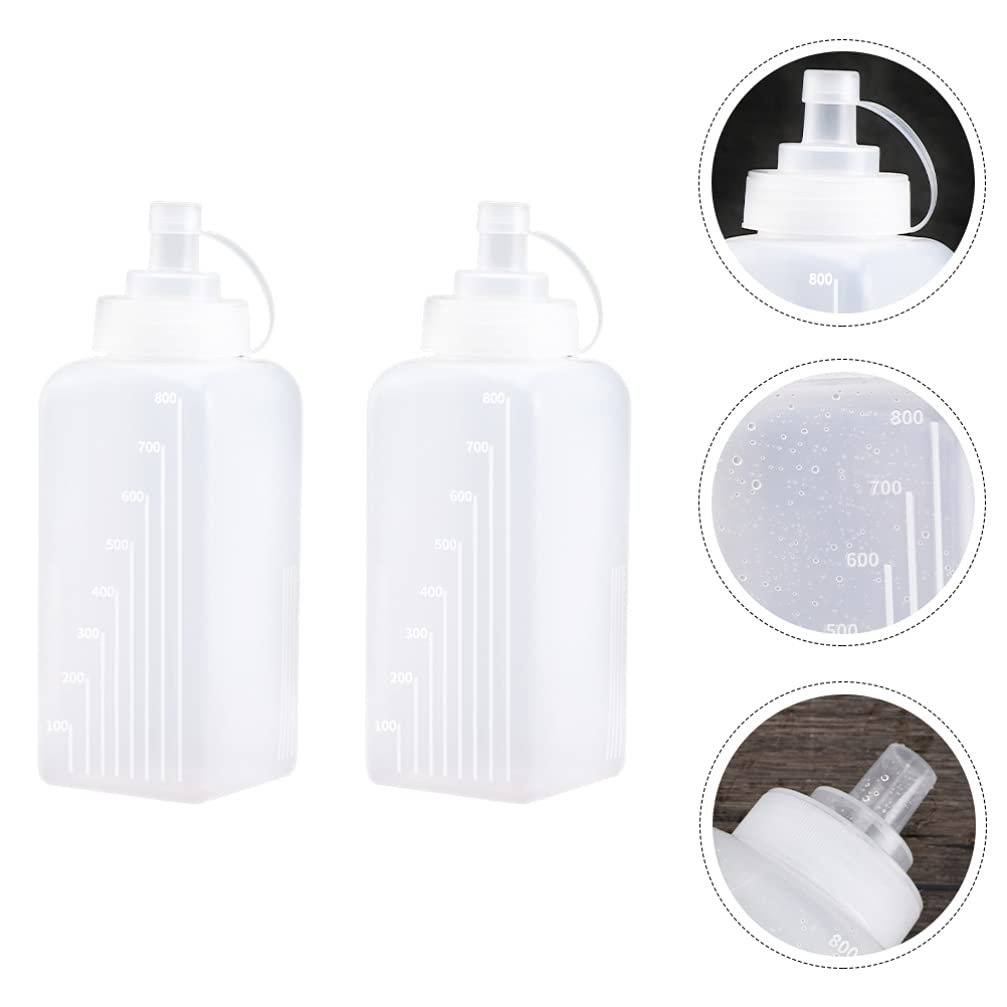 DOITOOL 2pcs Squeeze Sauce Bottle Cooking Squeeze Bottle Squeeze Squirt Bottle Sauce Squirt Bottles Sauce Squeeze Bottles Honey Squeeze Bottle Mustard Bottle or Travel Liquid Syrup White