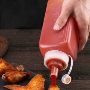 DOITOOL 2pcs Squeeze Sauce Bottle Cooking Squeeze Bottle Squeeze Squirt Bottle Sauce Squirt Bottles Sauce Squeeze Bottles Honey Squeeze Bottle Mustard Bottle or Travel Liquid Syrup White