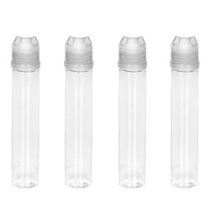 lasenersm 4 pieces honey bottles squeeze honey bottles plastic honey bottles mini squeeze containers jars mini plastic squeeze bottle condiment dispenser with cap, white