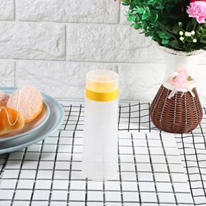 Delaman 2Pcs Jam Squeeze Bottle Cooking Salad Sauce Tank Seasoning Bottle Soy Pot Condiment Squeeze Bottles with 4 Holes (Yellow)