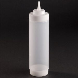 tablecraft 12463cf 24 oz. selectop wide mouth dualway first in first out squeeze bottle with cone ti