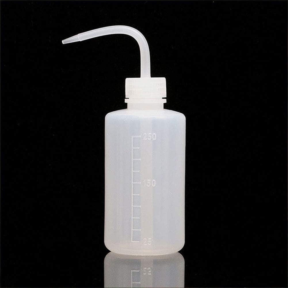 250ml Squeeze Condiment Bottles with Twist on Cap Lids and Discrete Measurements - for for Sauce, Ketchup, BBQ, Dressing, Paint, Workshop, Pancake Art Dispenser