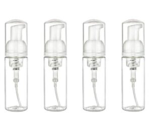 4 pcs 2 oz 60 ml bpa free empty refillable transparent plastic pump foamer bottles press jar pot dispenser containers