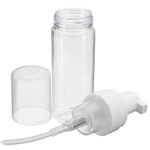 4 PCS 2 oz 60 ml BPA Free Empty Refillable Transparent Plastic Pump Foamer Bottles Press Jar Pot Dispenser Containers