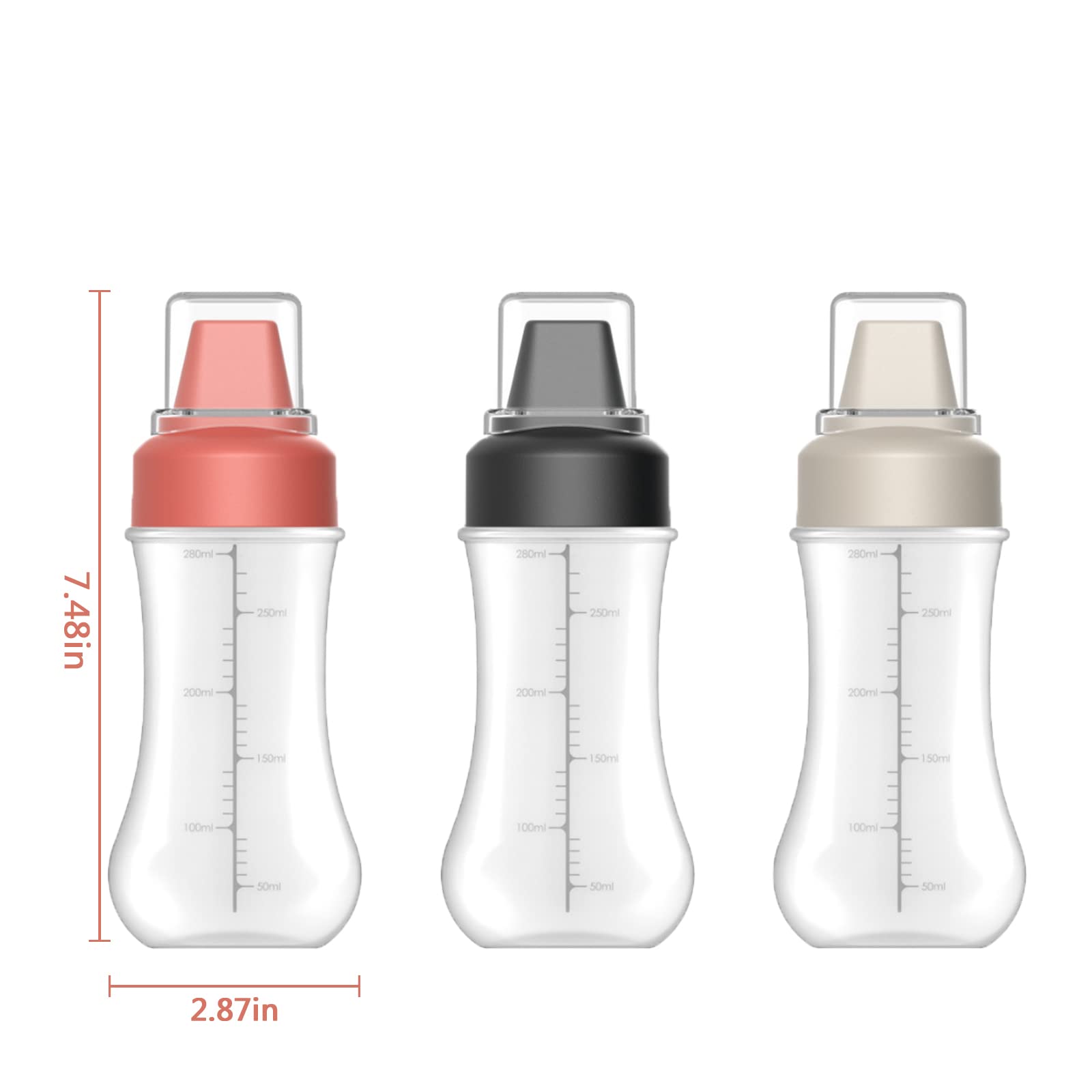 SHUOOFU Squeeze Bottles,Condiment Bottles,5holeKetchup Bottles Squeeze, for Home Kitchen & Outdoor BBQ