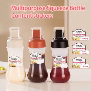 SHUOOFU Squeeze Bottles,Condiment Bottles,5holeKetchup Bottles Squeeze, for Home Kitchen & Outdoor BBQ