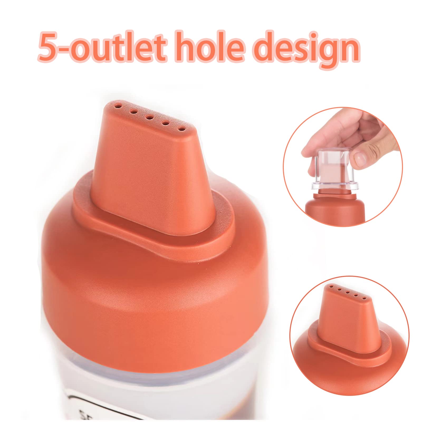 SHUOOFU Squeeze Bottles,Condiment Bottles,5holeKetchup Bottles Squeeze, for Home Kitchen & Outdoor BBQ