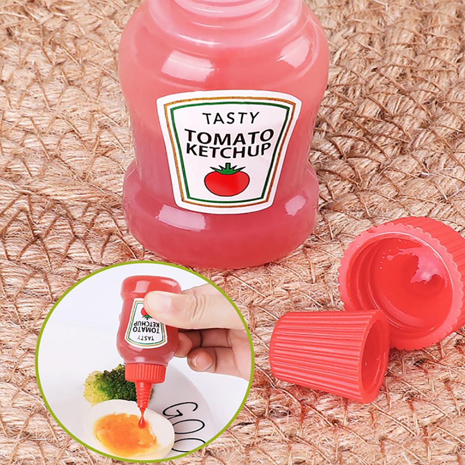 Weeyutix Mini Condiment Squeeze Bottle, Portable Reusable Lunchbox Dispensers with, Ketchup Honey Containers Bottles for Kids Adults Bento Box(25 ml/0.85 oz)