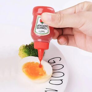 Weeyutix Mini Condiment Squeeze Bottle, Portable Reusable Lunchbox Dispensers with, Ketchup Honey Containers Bottles for Kids Adults Bento Box(25 ml/0.85 oz)