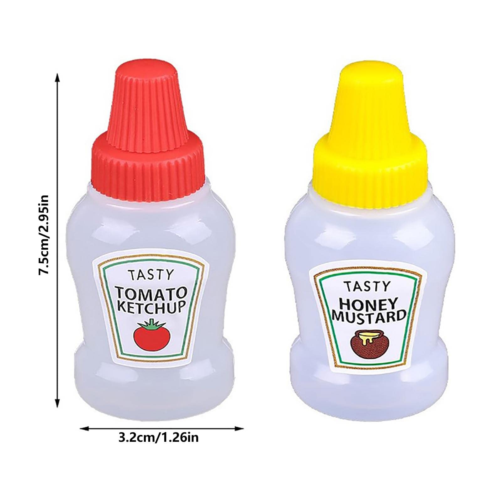 Weeyutix Mini Condiment Squeeze Bottle, Portable Reusable Lunchbox Dispensers with, Ketchup Honey Containers Bottles for Kids Adults Bento Box(25 ml/0.85 oz)