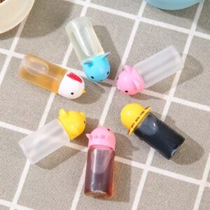 BESTonZON 6pcs Mini Portable Sauce Bottle Bento Salad Dressing Ketchup Bottle (cartoon Sauce Bottle 6pcs) Ketchup Containers Honey Bottles Lightweight Small Seasoning Bottle Travel Plastic