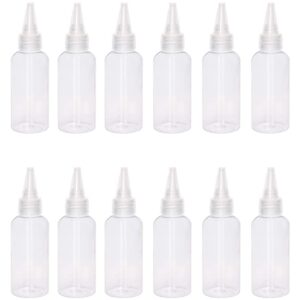 lasenersm 12 pieces plastic squeeze bottles 20ml small squeeze bottles plastic bottles applicator mini empty squirt bottle with top cap for paint art craft liquids lotion glue, transparent