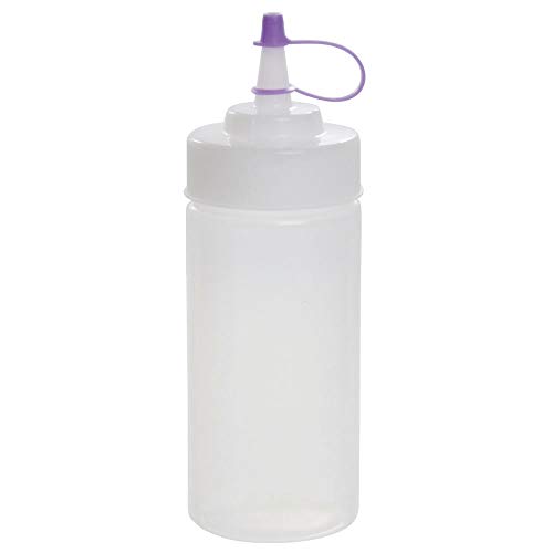 TABLECRAFT 8 Oz Clear Polyethylene Widemouth Squeeze Bottle - 2 1/4" Dia x 6 3/4" H