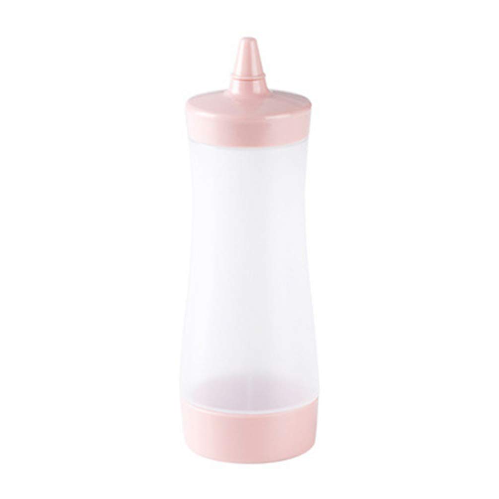 Kichvoe Condiment Squeeze Bottle For Sauces Oil Icing Liquids Bbq Dressing Paint Dispenser Pink