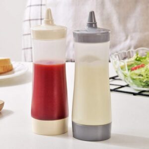 Kichvoe Condiment Squeeze Bottle For Sauces Oil Icing Liquids Bbq Dressing Paint Dispenser Pink