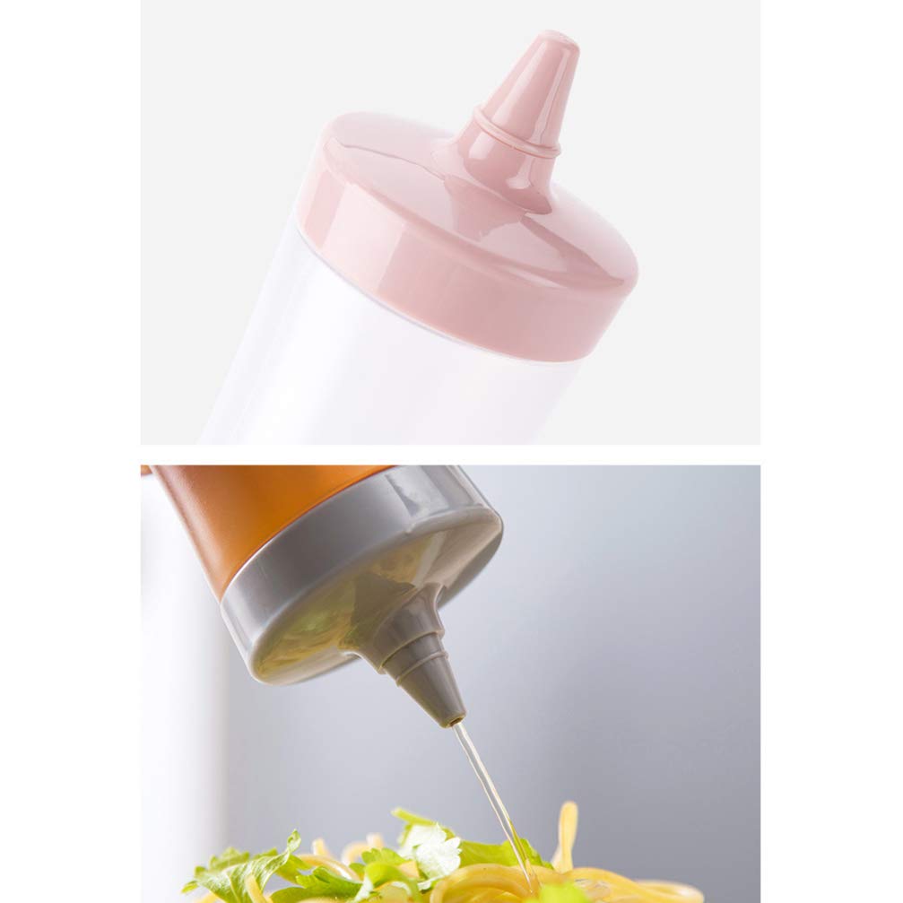 Kichvoe Condiment Squeeze Bottle For Sauces Oil Icing Liquids Bbq Dressing Paint Dispenser Pink