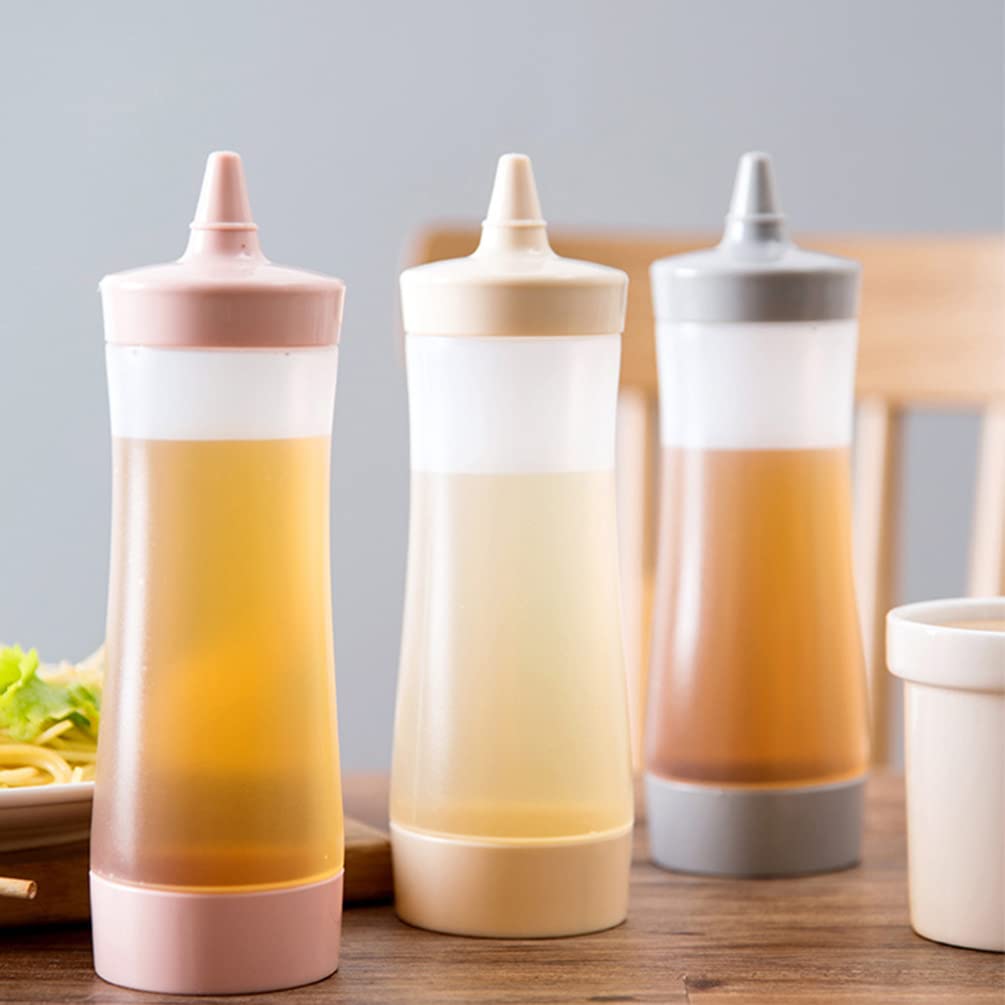 Kichvoe Condiment Squeeze Bottle For Sauces Oil Icing Liquids Bbq Dressing Paint Dispenser Pink