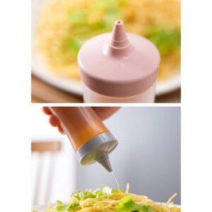 Kichvoe Condiment Squeeze Bottle For Sauces Oil Icing Liquids Bbq Dressing Paint Dispenser Pink