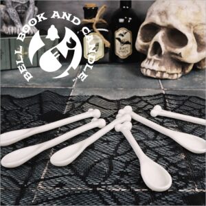 Gothic Kitchen Gift Set - 1 You've Been Poisoned Tea Cup and 6 Bone Spoons - Spooky Valentines Day Gifts, Goth Valentines Day Decor - Skull Kitchen Decor