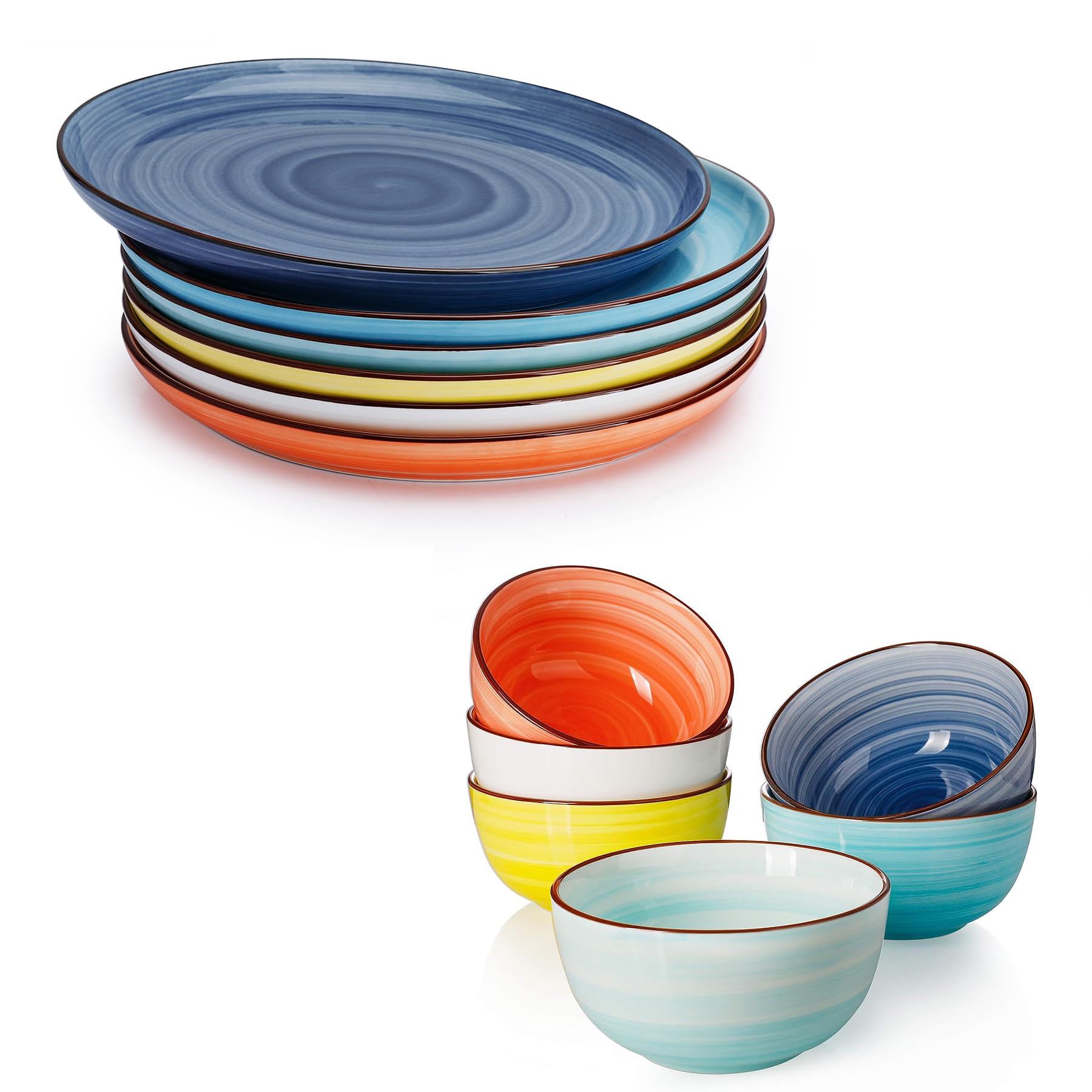 Sweese 10 Ounce Bowls & 10 Inch Plates Set of 6