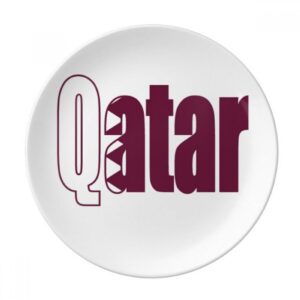 qatar country flag name plate decorative porcelain salver tableware dinner dish