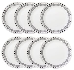 corelle livingware city block 10-1/4" dinner plate (set of 8),dotted