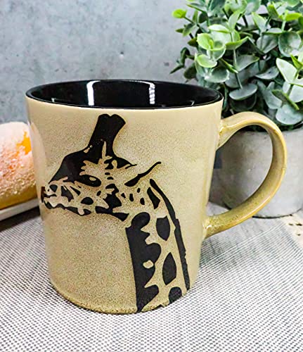 Ebros Ceramic Animal Totem Spirit Long Necked Giraffe Print Drinking Beverage Mug 16oz Drink Coffee Cup Safari Themed Glazed Earthenware Kitchen And Dining Accessory Decor For Giraffes And Wildlife