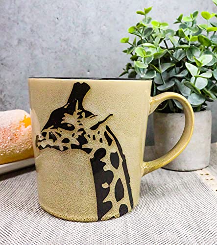 Ebros Ceramic Animal Totem Spirit Long Necked Giraffe Print Drinking Beverage Mug 16oz Drink Coffee Cup Safari Themed Glazed Earthenware Kitchen And Dining Accessory Decor For Giraffes And Wildlife