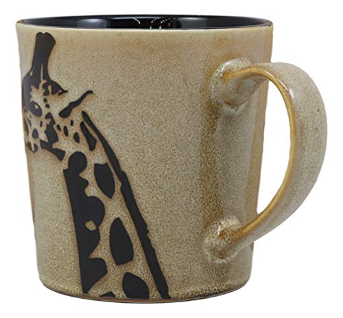 Ebros Ceramic Animal Totem Spirit Long Necked Giraffe Print Drinking Beverage Mug 16oz Drink Coffee Cup Safari Themed Glazed Earthenware Kitchen And Dining Accessory Decor For Giraffes And Wildlife