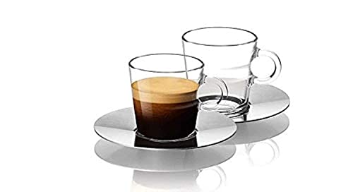 Nespresso Set Glass Collection Espresso Cups & Saucers,A & P Cahen Design,New