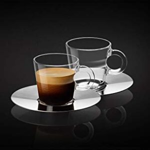 Nespresso Set Glass Collection Espresso Cups & Saucers,A & P Cahen Design,New