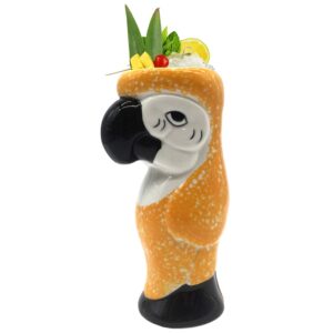 kiurengt tiki mugs - parrot tiki mug, 20oz / 600ml, cocktail mug for mai tai, punch, pina colada, and tropical bar drinks