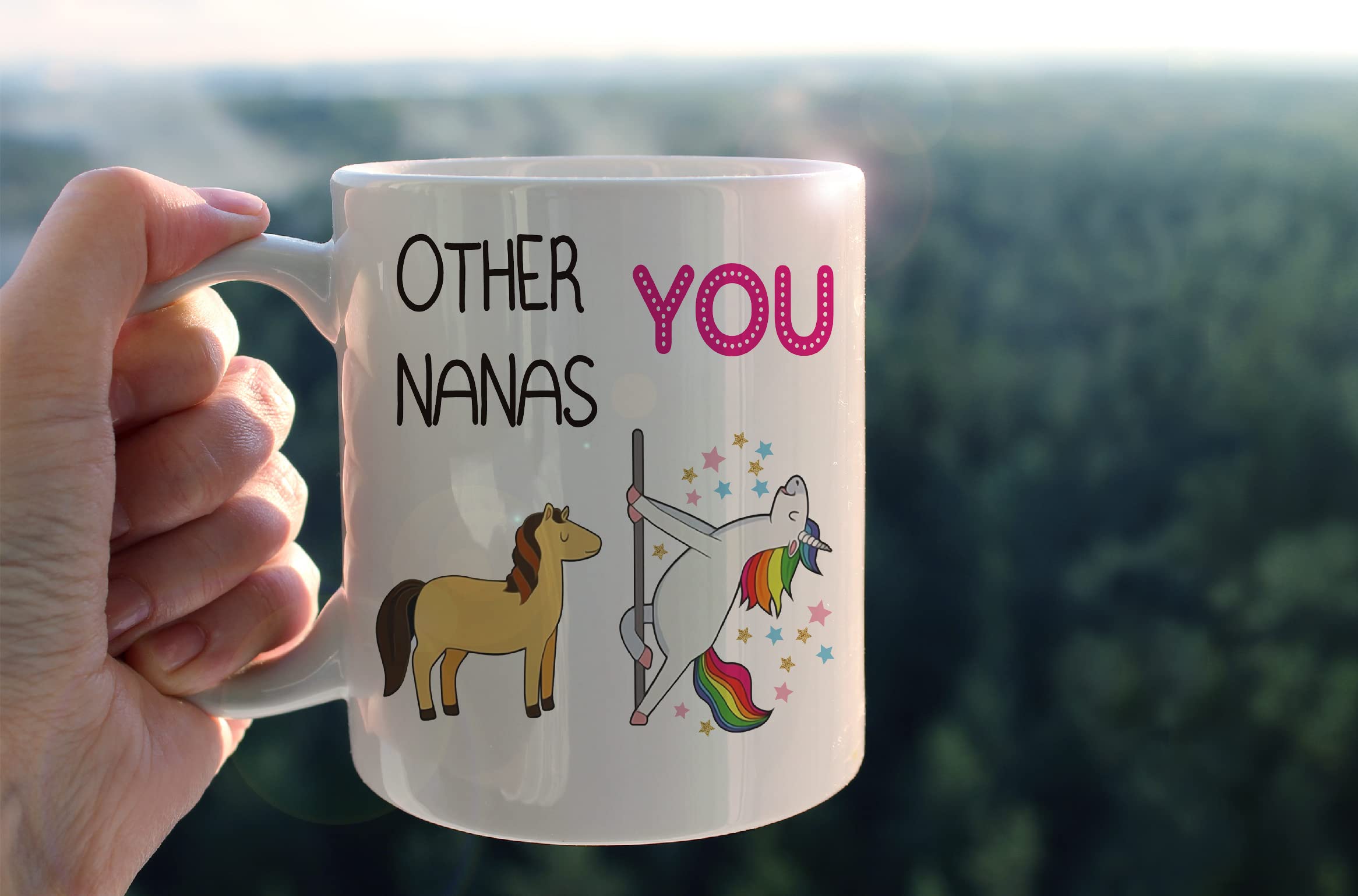 kunlisa Best Nana Mug Cup,Other Nanas VS You Cute Unicorn Ceramic Mug-11oz Coffee Milk Tea Mug Cup,Grandmother Grandma Nana Birthday Mother's Day Gifts From Grandson Granddaughter