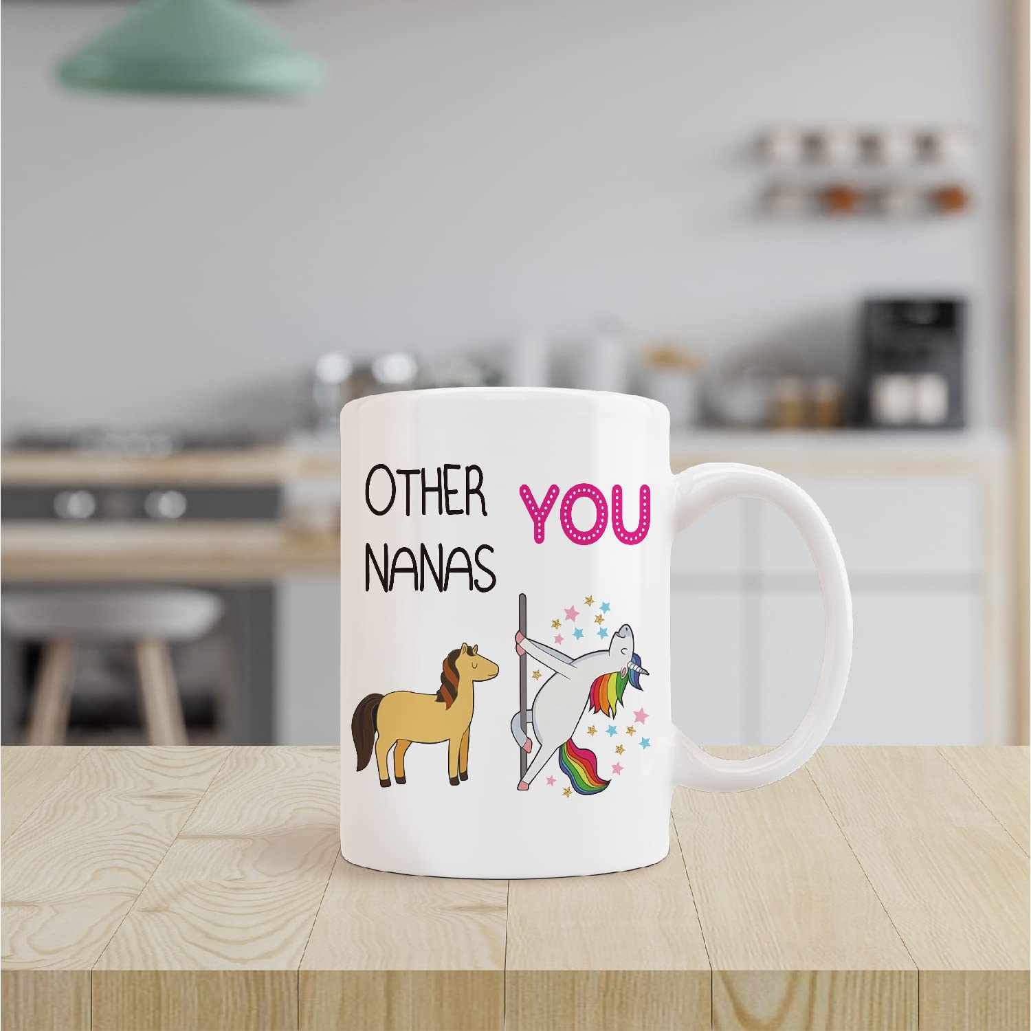 kunlisa Best Nana Mug Cup,Other Nanas VS You Cute Unicorn Ceramic Mug-11oz Coffee Milk Tea Mug Cup,Grandmother Grandma Nana Birthday Mother's Day Gifts From Grandson Granddaughter