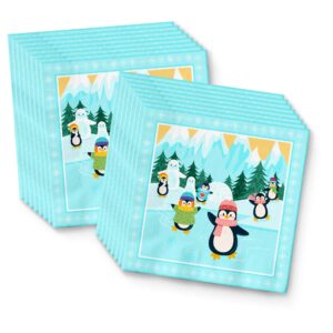 Penguin Birthday Party Supplies Set Plates Napkins Cups Tableware Kit for 16