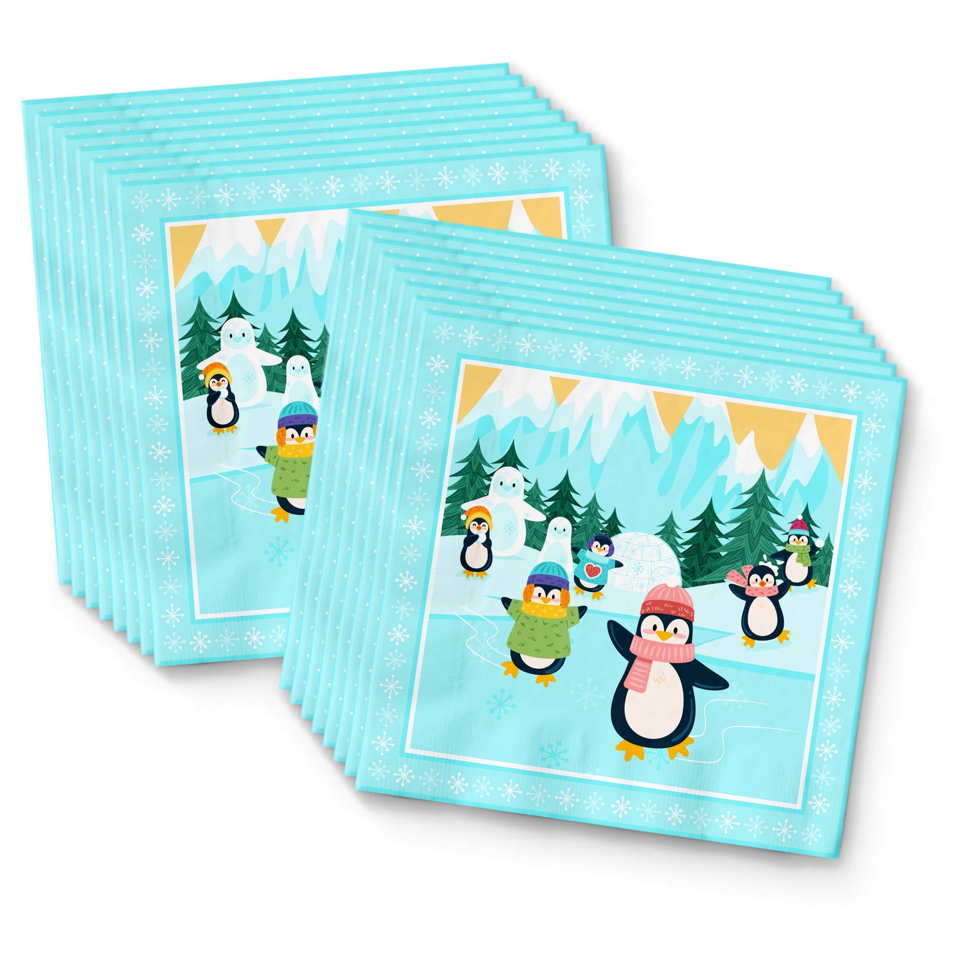 Penguin Birthday Party Supplies Set Plates Napkins Cups Tableware Kit for 16