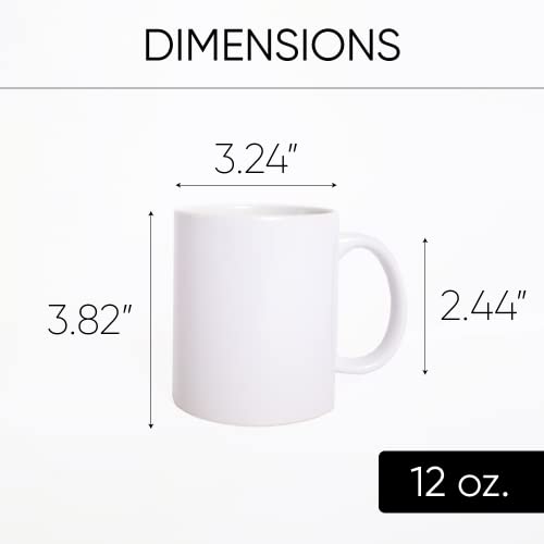 Sublimation Mugs, 12 OZ (Set of 8) Ceramic Sublimation Blanks with Double Layer 3A Coating Classic White Coffee Cups for Printing, Crafts, Cappuccino, Milk, and Tea DIY Mug Gifts with Handles