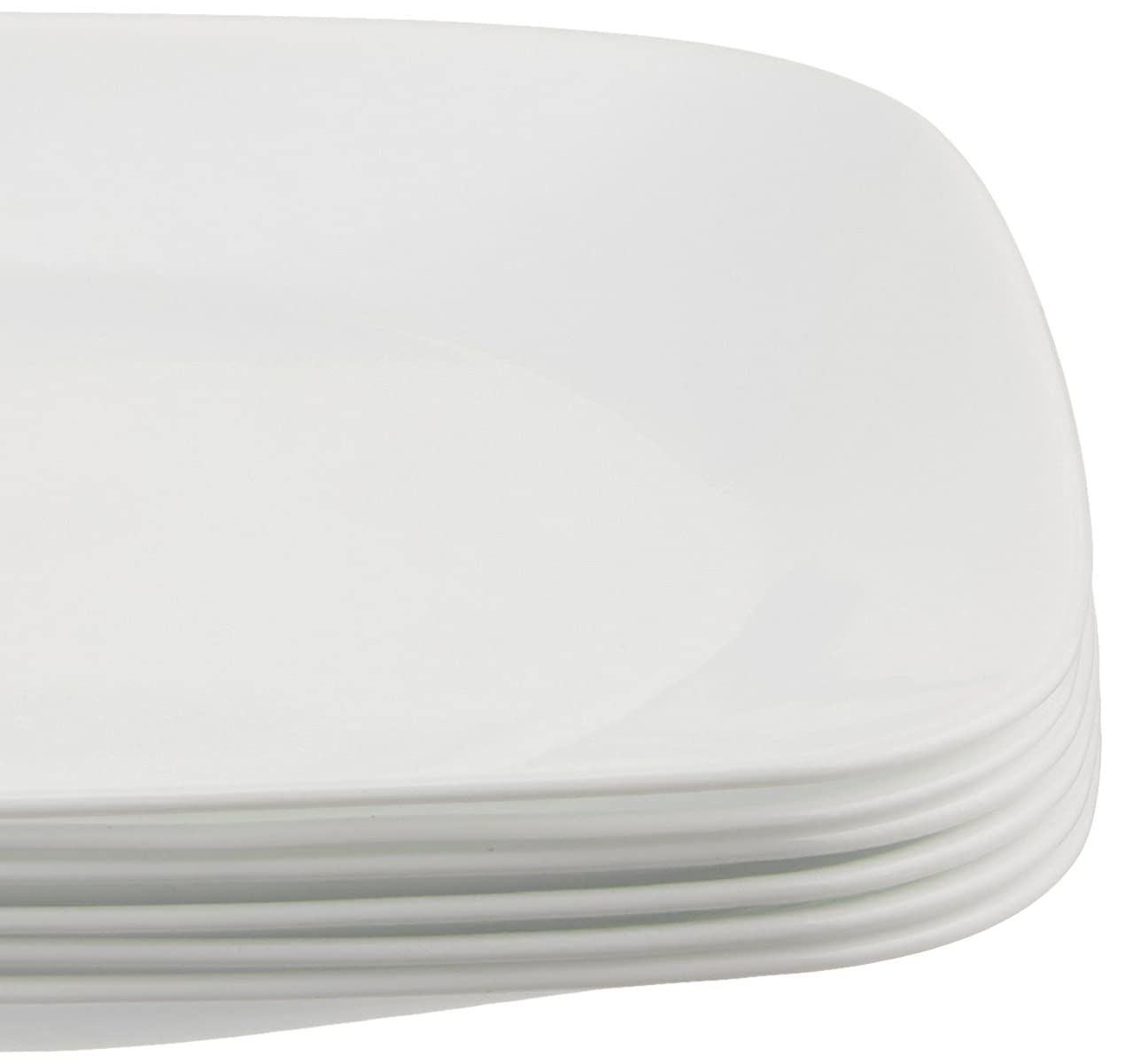 Corelle 6-Piece Salad Plates Set, 9-Inch Plates, White & 6-Piece Salad Plates Set, Triple Layer Glass and Chip Resistant, 8-1/2-Inch Lightweight Round Plates, Winter Frost White